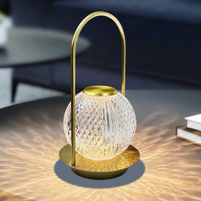 Luxury Modern Round Crystal LED Lamp Touch Control Dimmable Table Lamp ...